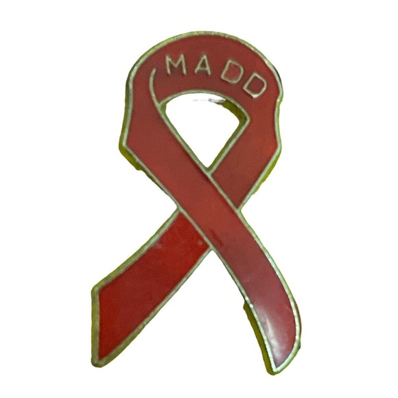Jewelry | Vintage Madd Red Ribbon Mothers Against Drunk Drivers Enamel ...